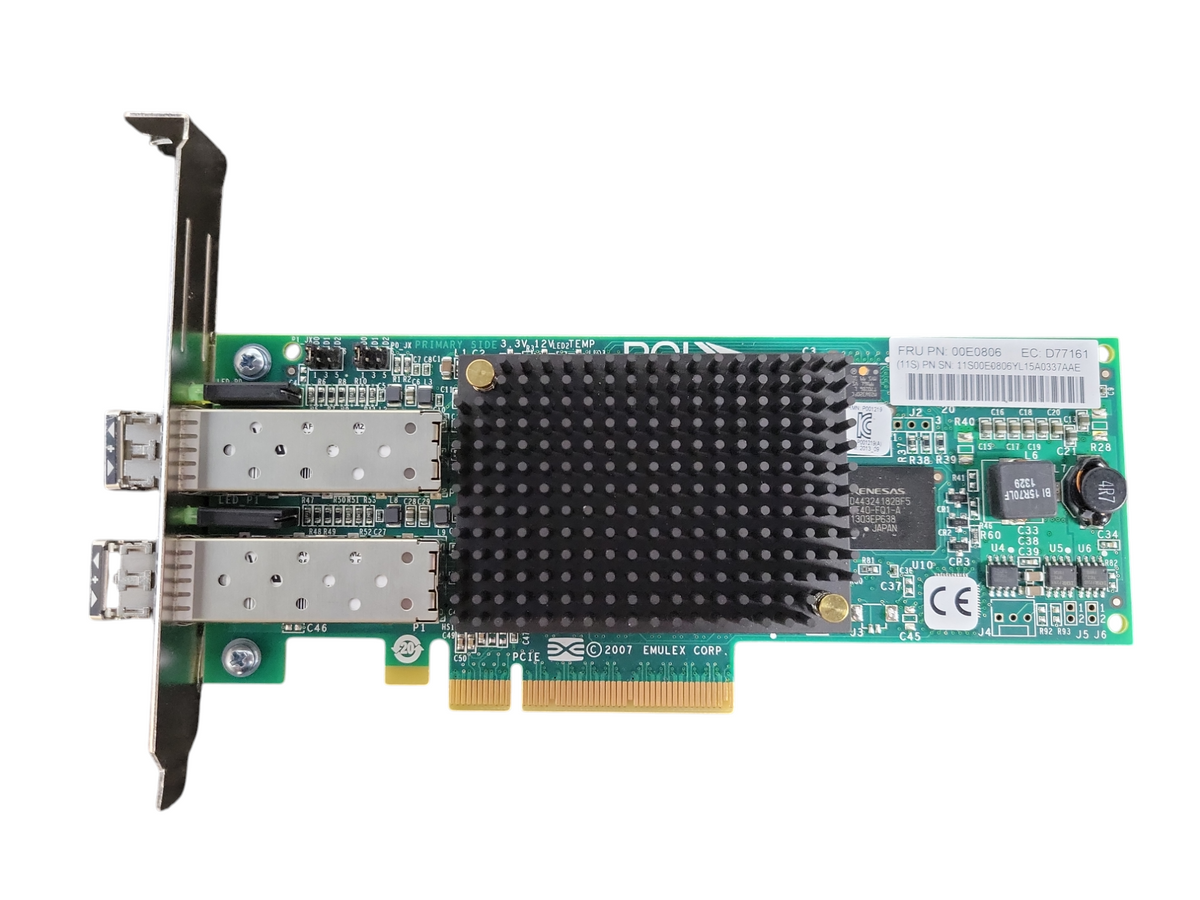 IBM 00E0806 Adapter PCIe 8GB Fibre Channel 2-Port 577D Low Profile ...
