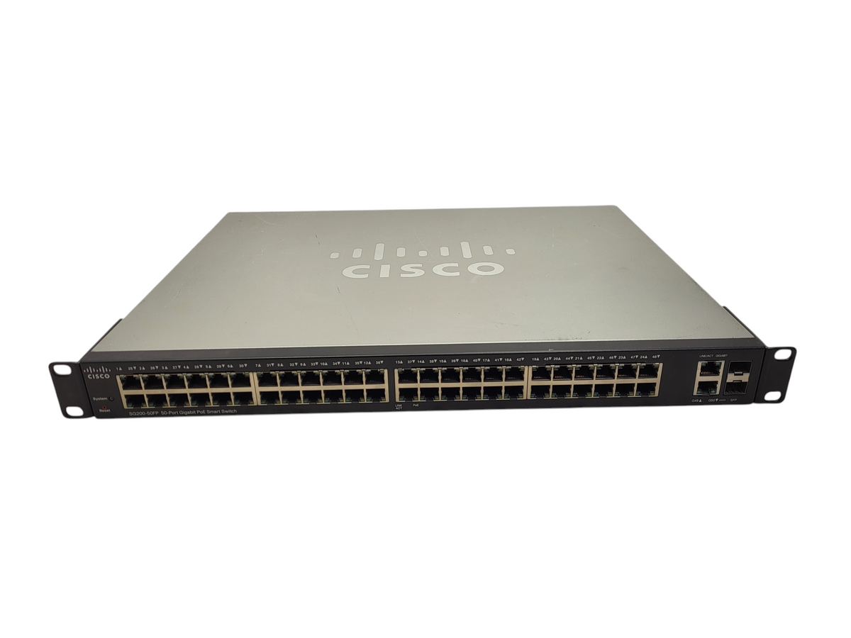 Cisco SG200-50FP Gigabit PoE Smart 50-Port Switch w/ 2 SFP Uplinks ...