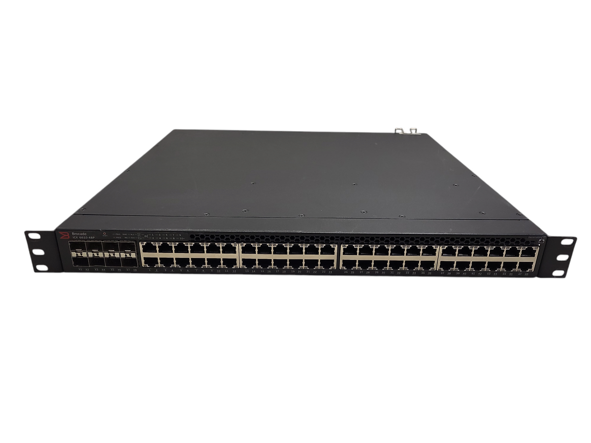 Brocade ICX6610-48P-E | 48-Port Gigabit PoE Network Switch | 8x SFP ...