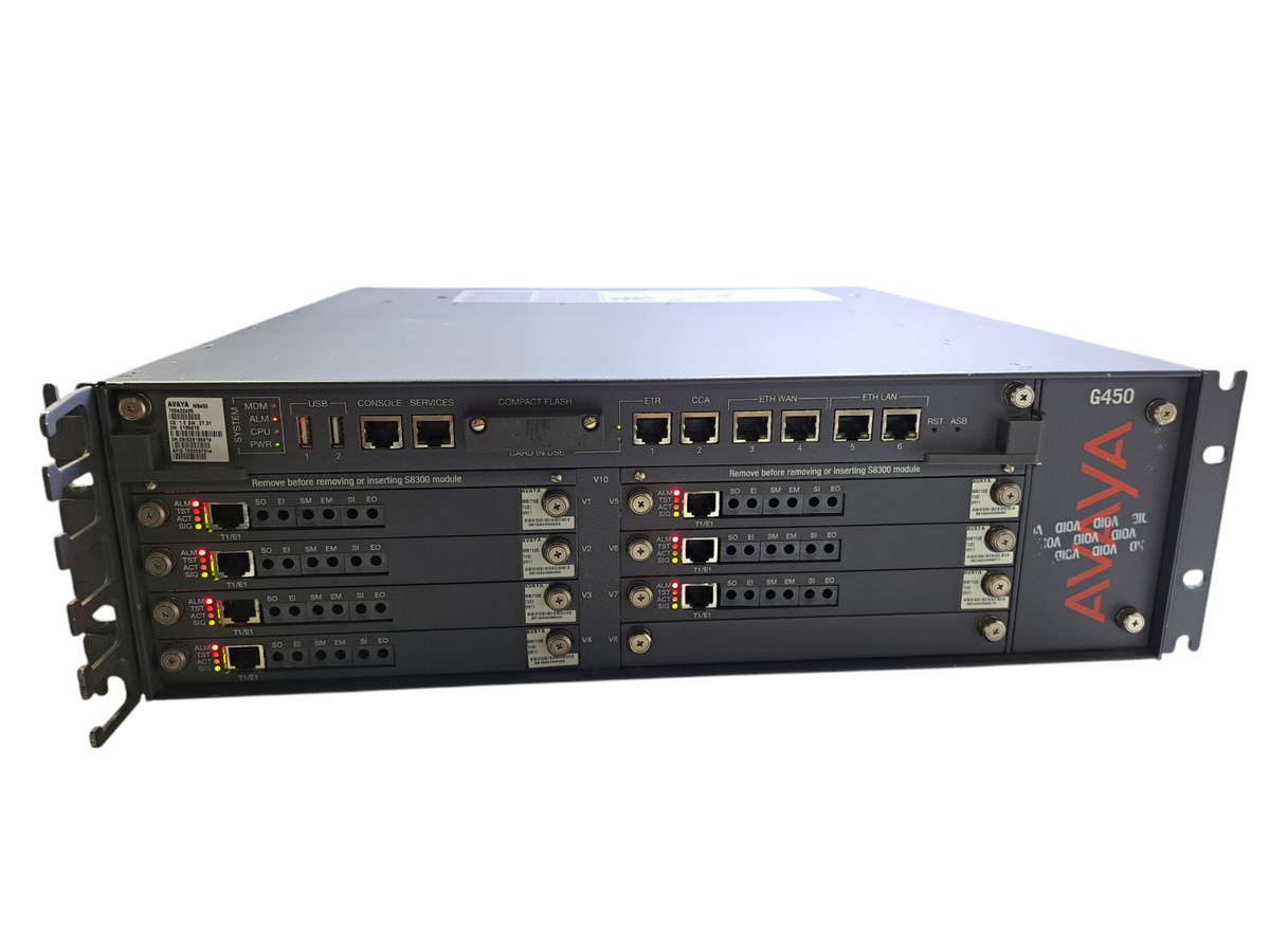 Avaya G450 Chassis w/ 7x MM710B & 1x MB450 Modules | 2x PSU's ...