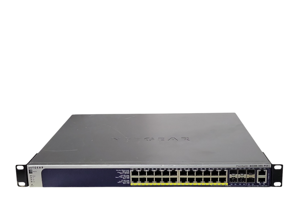 Netgear M5300-28G-POE+ 24-port Gig L2+ PoE+ w/ 10 Gig Stacking bays, R ...