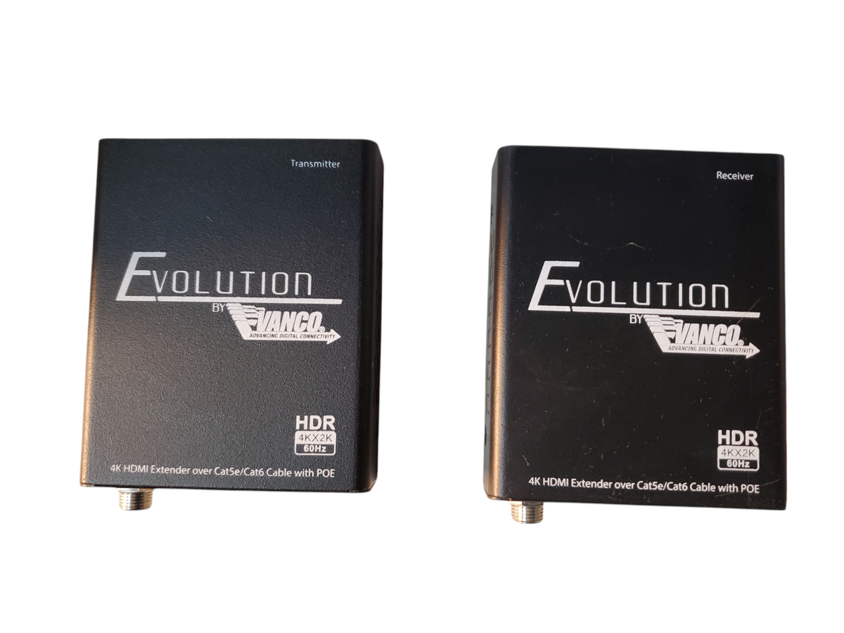 2x EVOLUTION 4K HDMI EXTENDER OVER CAT5E/CAT6 CABLE WITH POE EV4K2006 ...